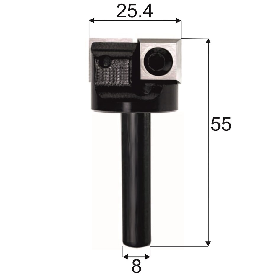 Фреза для выравнивания поверхности, Слэбов со сменными ножами D25,4 S8 z2