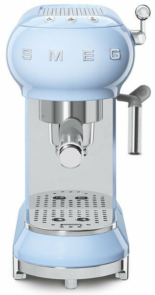 Кофемашина Smeg ECF01PBEU, нержавеющая сталь, пастельно-голубая — фото 1