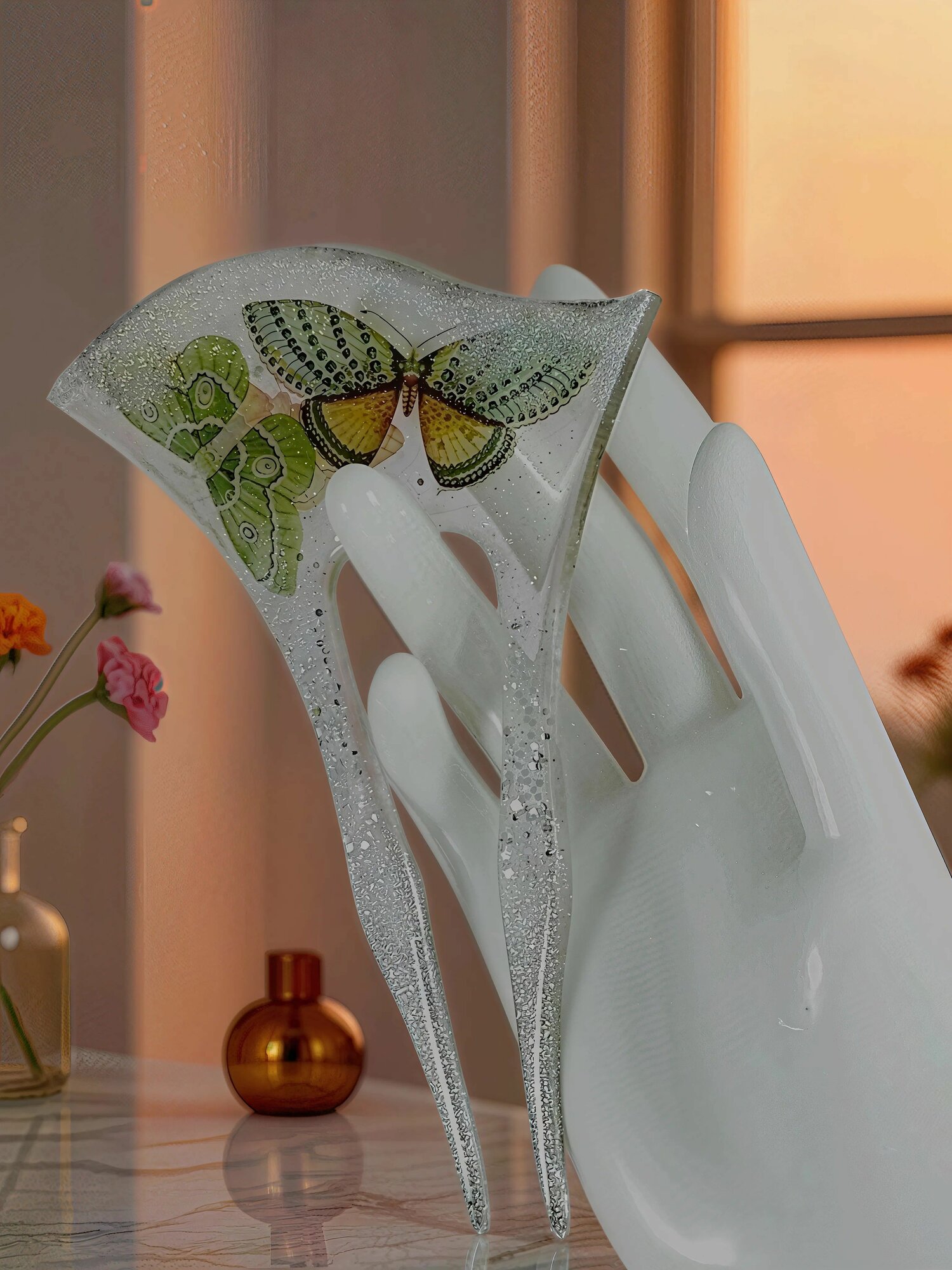 Заколка для волос Шпилька, женская, ручная работа, ювелирная смола