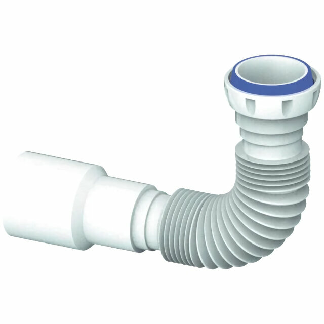 UNICORN Труба гофрированная 1 1/4×32/40 мм, белая, длина 400 мм, для дренажа и вентиляции