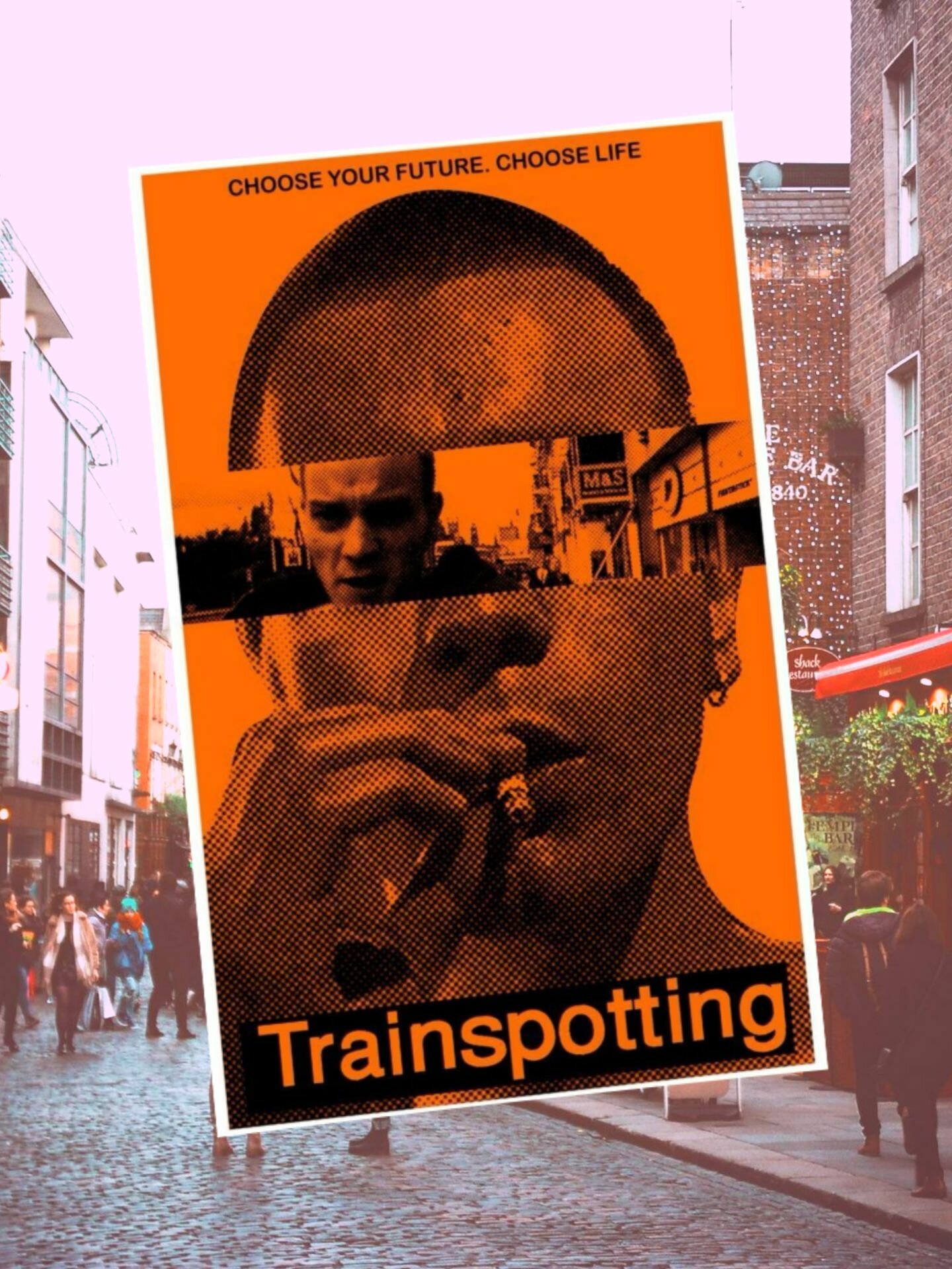 Постер "На игле (оранжевый)" в стиле pinterest, формат А3, 297 х 420 мм, глянцевый