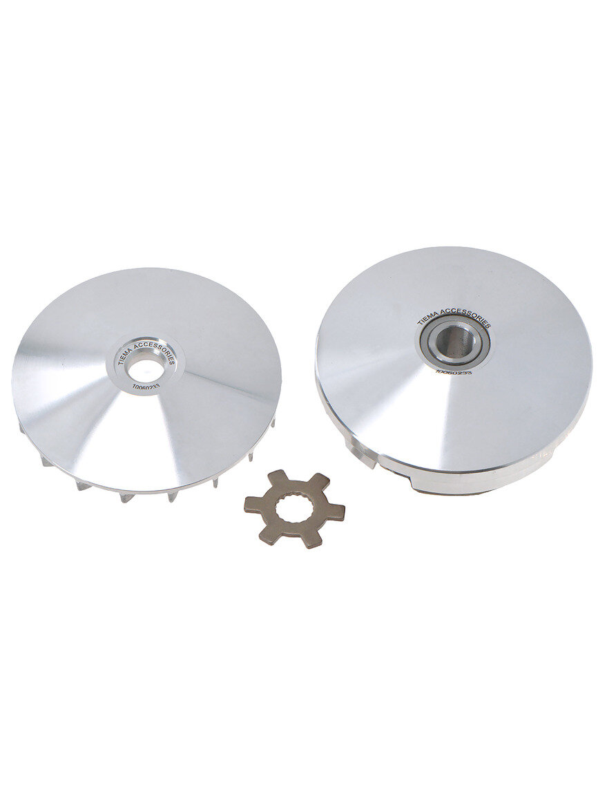 Вариатор передний для скутера с двигателем 2T 1E40QMB, Yamaha Jog (3KJ) + наружный шкив (под вал 13мм) MVH