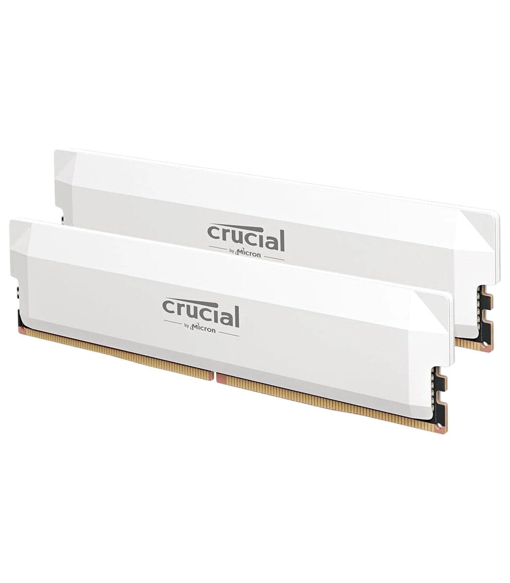 Оперативная память Crucial Pro Gaming by Micron CP2K32G64C40U5W 64GB Kit (2x32GB) UDIMM CL40 белый