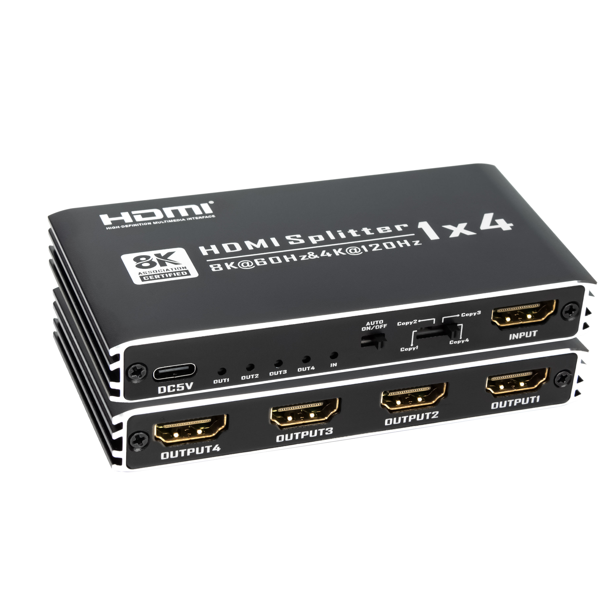 Сплиттер HDMI 1х4 8К Ultra HD V-2.1 /VСonn/