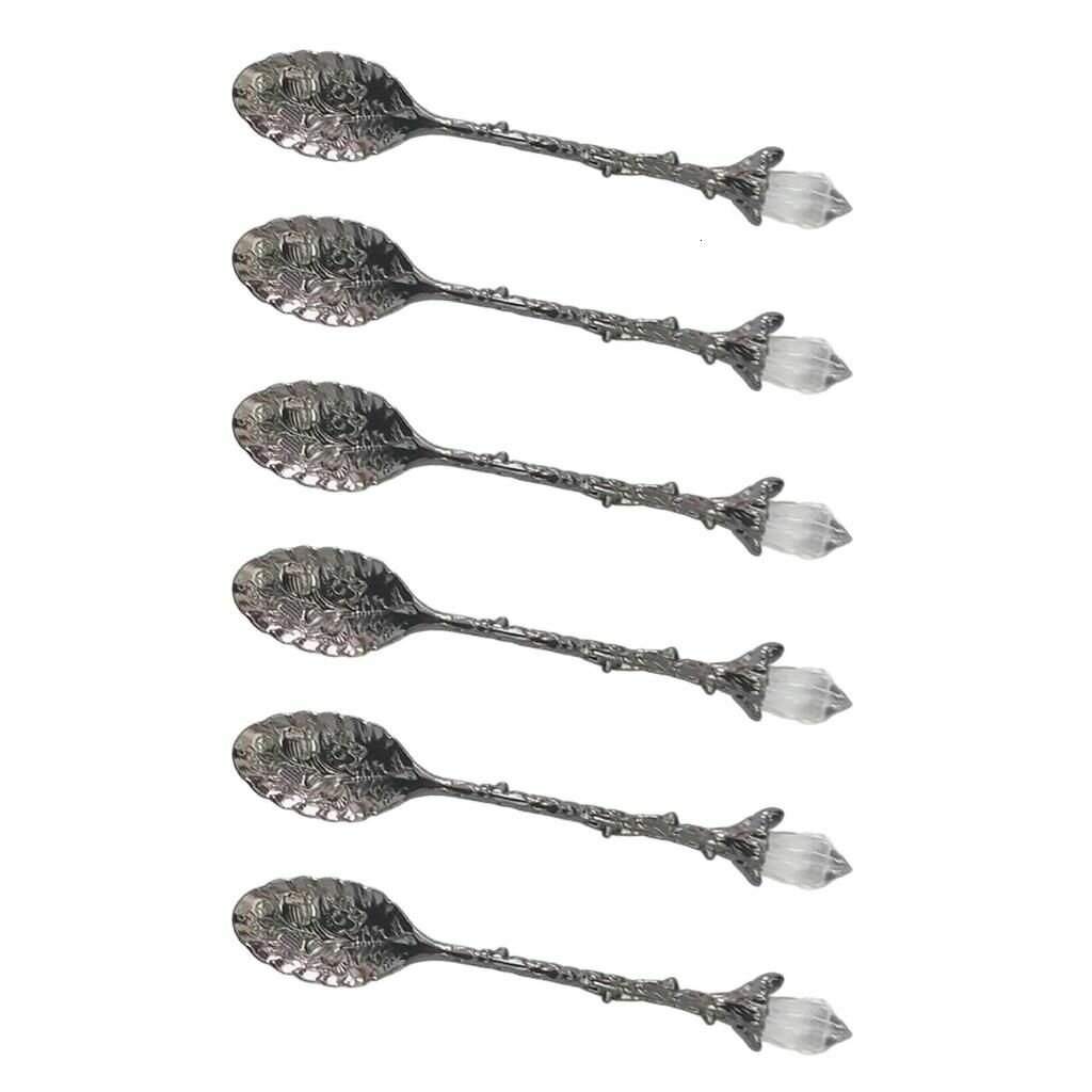 Набор из 6 Металлических ложек с декоративными иглами Идеально подходит Для подачи Соленого Десерта