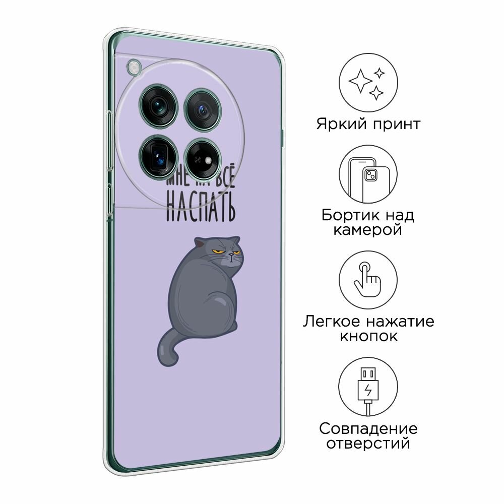 Силиконовый чехол на OnePlus 12 / Ван Плас 12 с принтом "Ну и наспать" — фото 1
