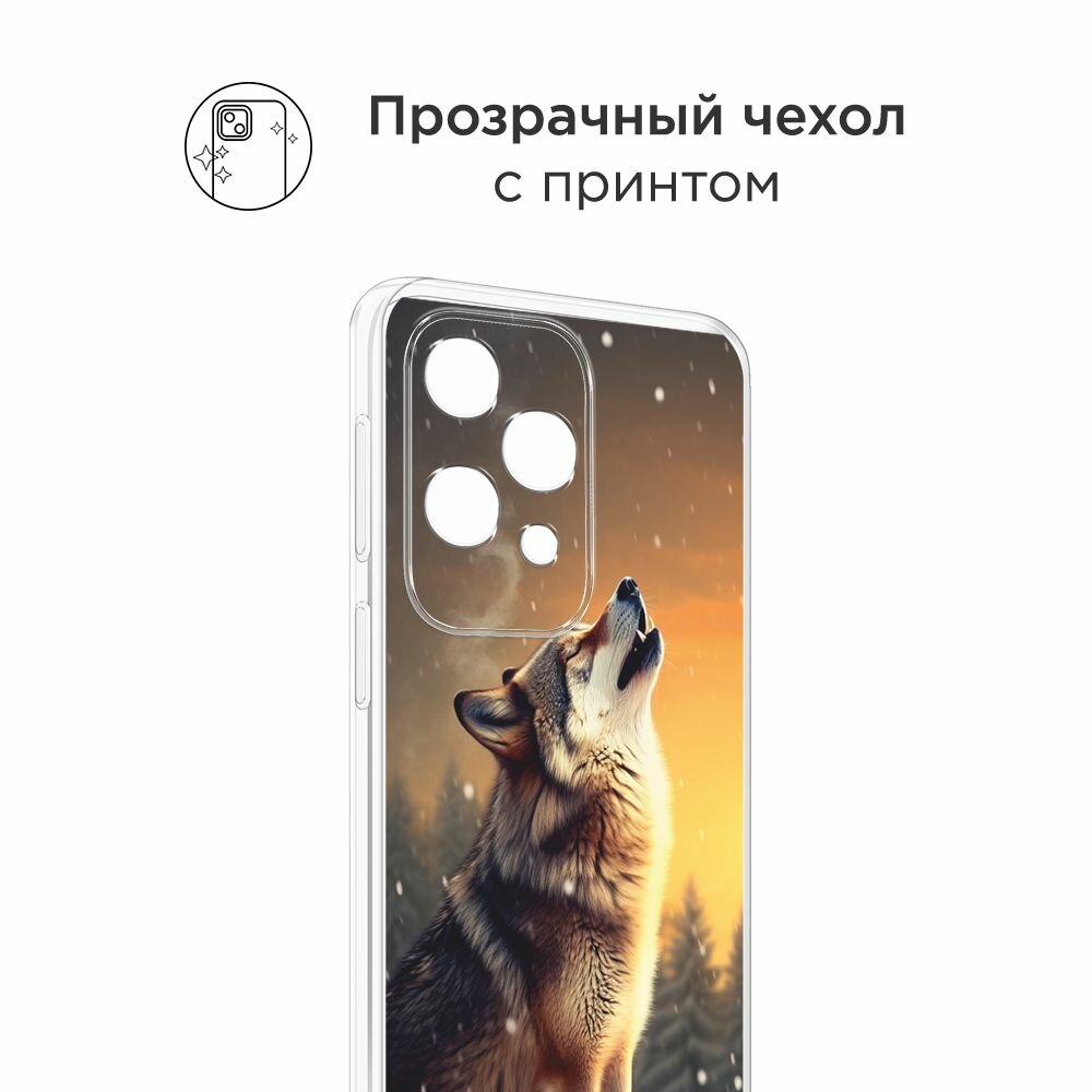 Чехол на Xiaomi Redmi Note 8T / Сяоми Редми Нот 8Т с принтом "Воющий волк" — фото 1