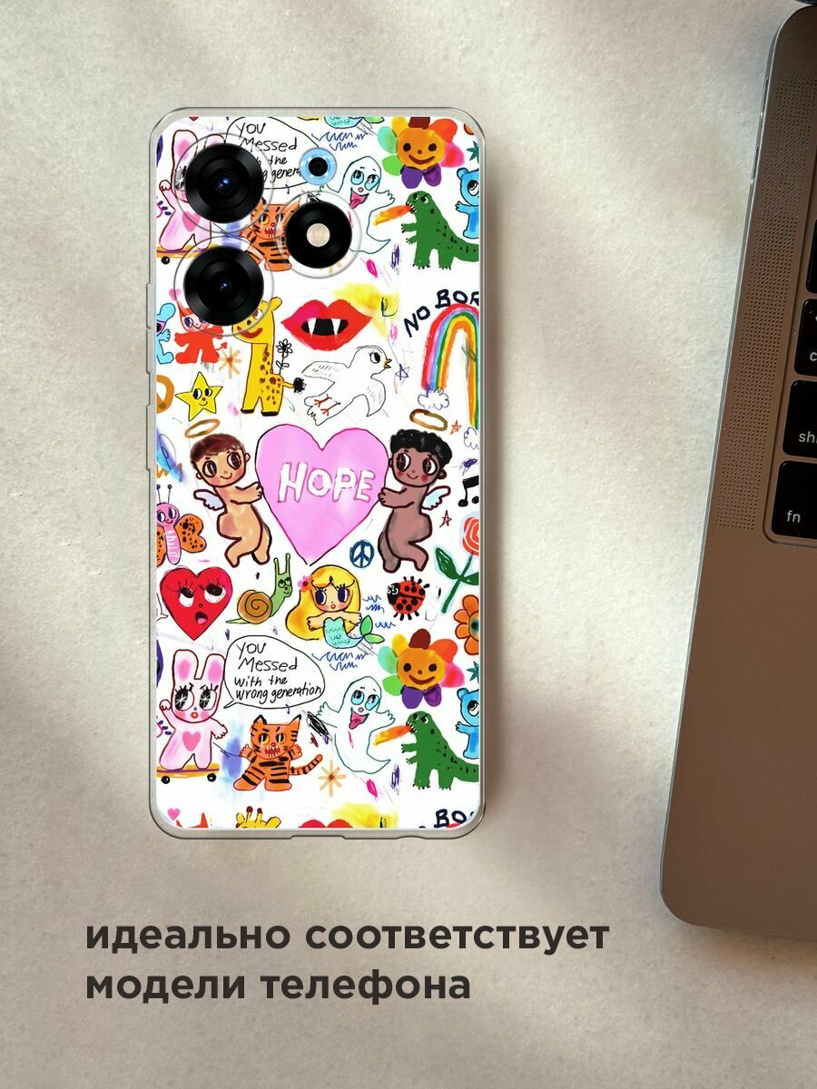 Чехол на Tecno Spark 10 Pro / Текно Спарк 10 Про с принтом "Милые рисунки" — фото 1