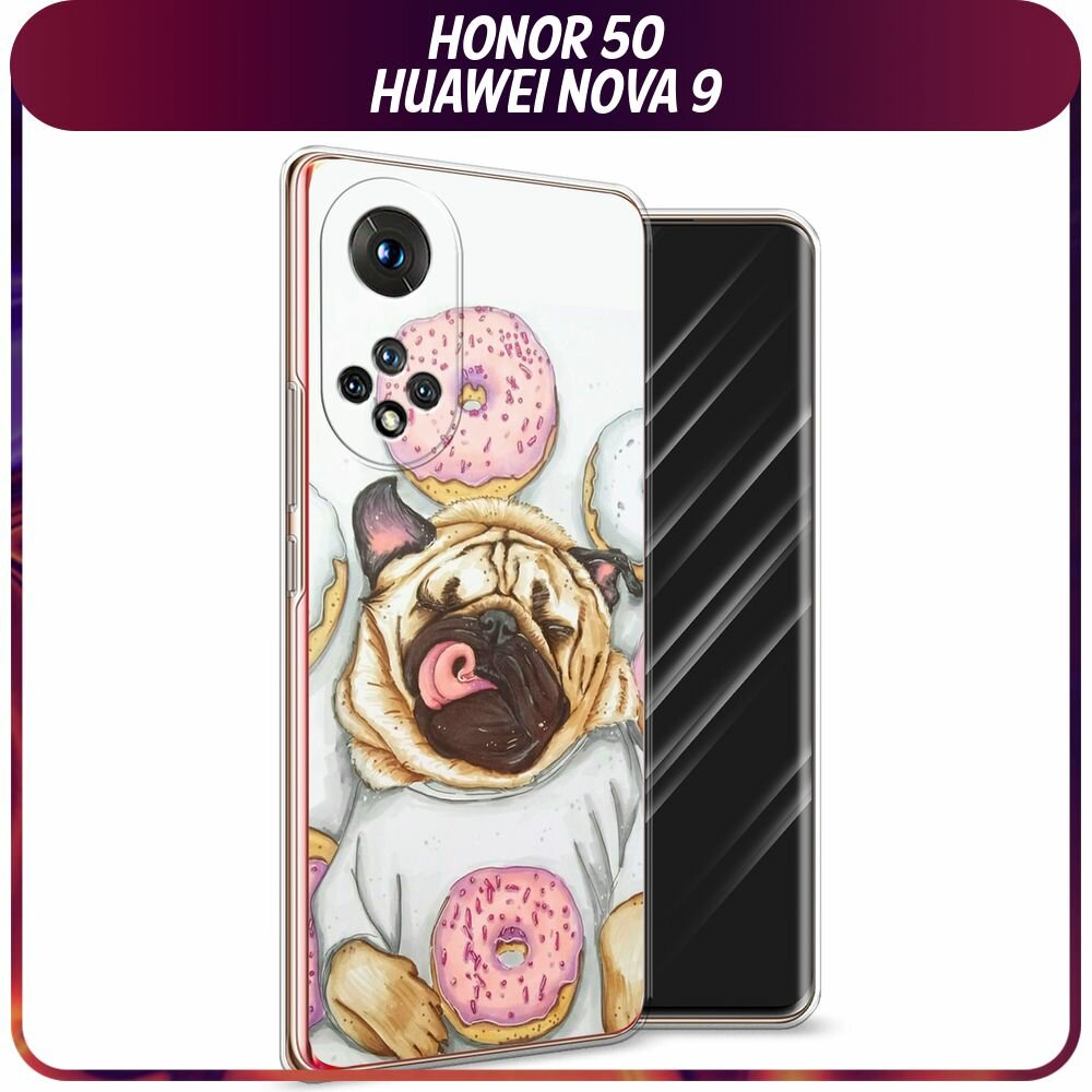 Чехол на Honor 50/Huawei Nova 9 / Хонор 50/Хуавей Нова 9 с принтом "Счастливый мопс"