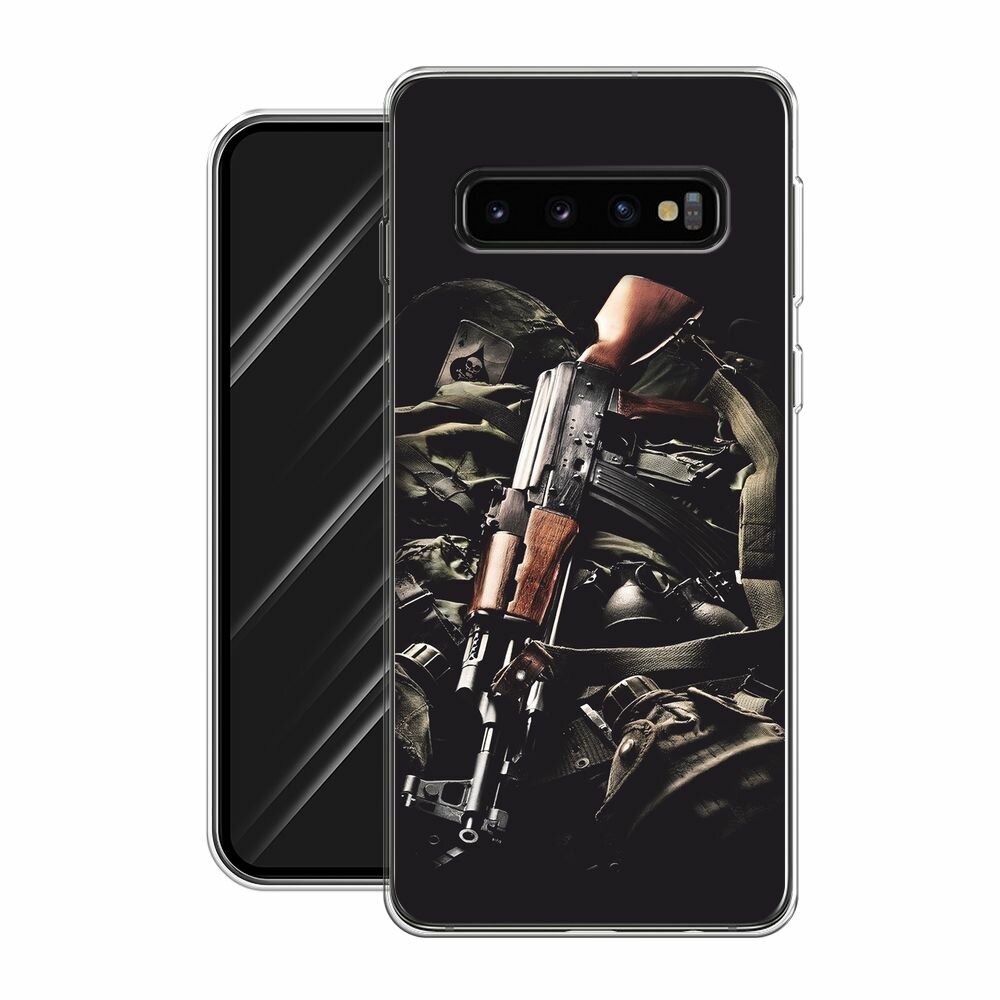 Чехол на Samsung Galaxy S10 + / Самсунг Галакси S10 Плюс с принтом "Автомат" — фото 1