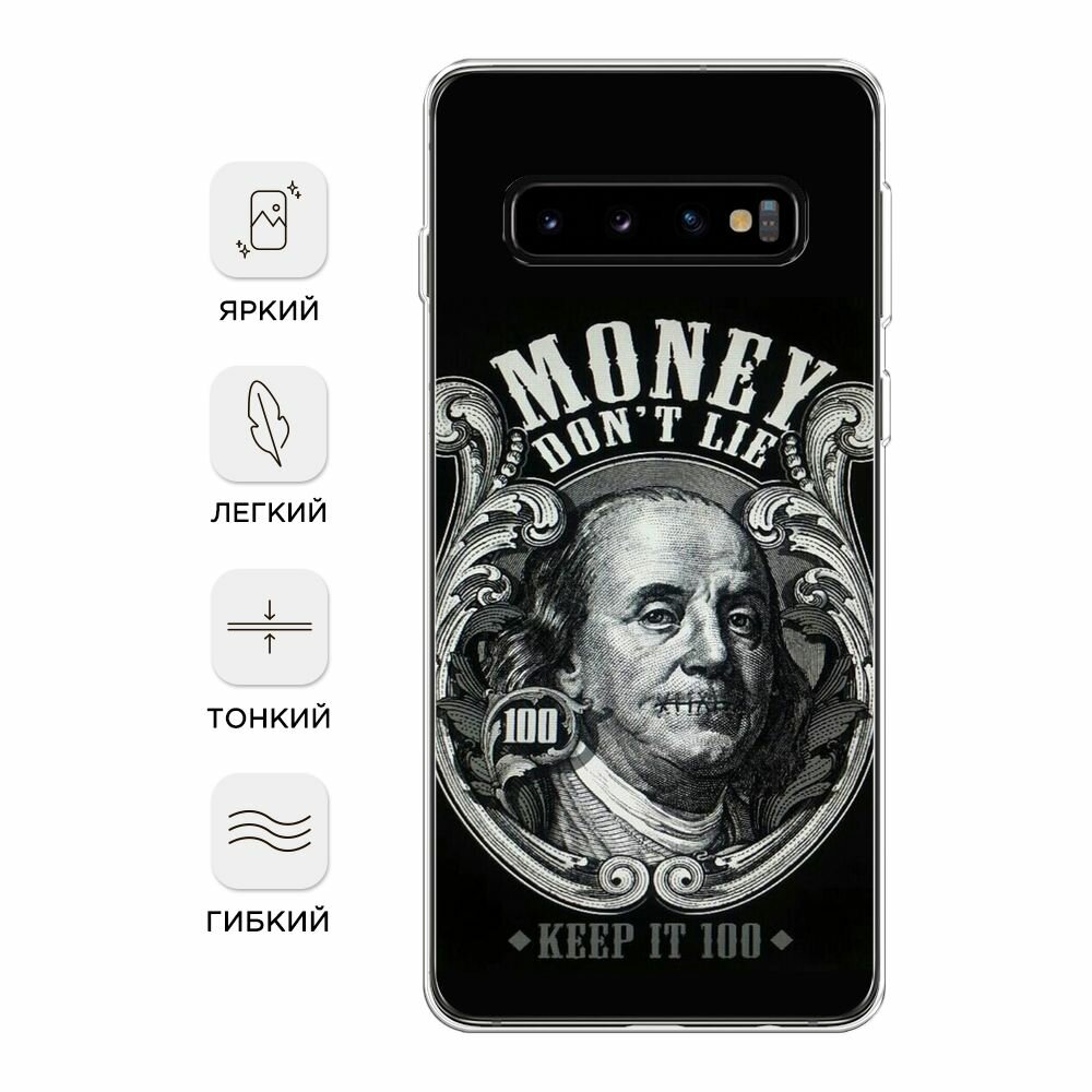 Чехол на Samsung Galaxy S10 + / Самсунг Галакси S10 Плюс с принтом Money dont lie — фото 1