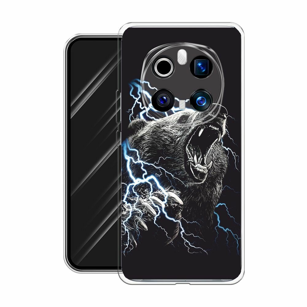 Чехол на Honor Magic 7 Pro / Хонор Мэджик 7 Про с принтом "Гроза и медведь" — фото 1