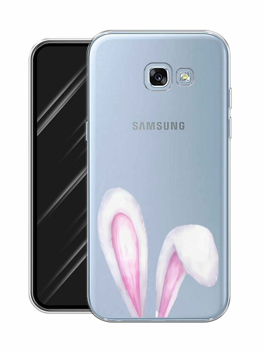 Чехол на Samsung Galaxy A5 2017 / Самсунг Галакси А5 2017 с принтом "Кроличьи уши 2", прозрачный — фото 1