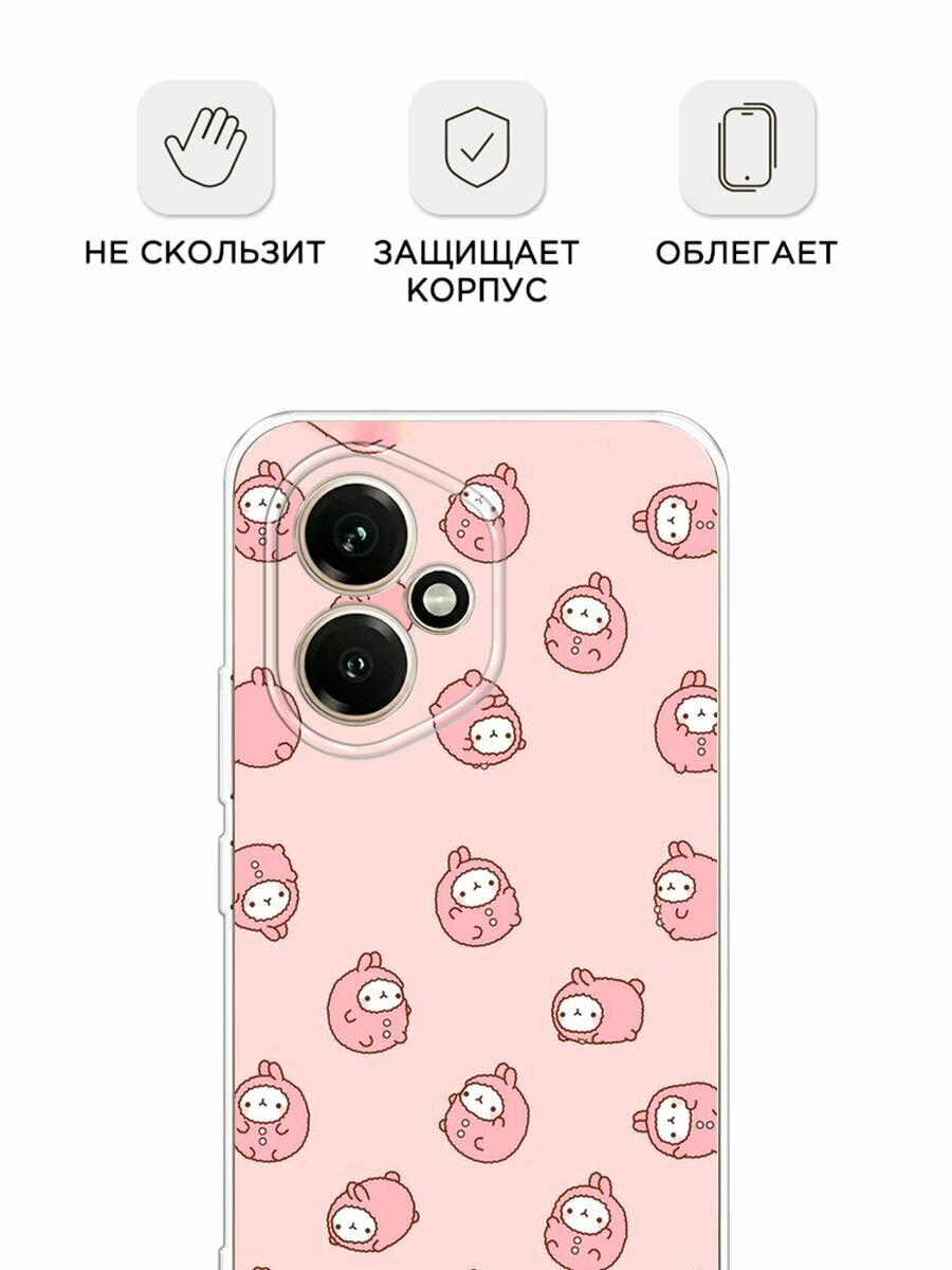 Чехол на Honor 400 / Хонор 400 с принтом "Зайчики в капюшонах" — фото 1