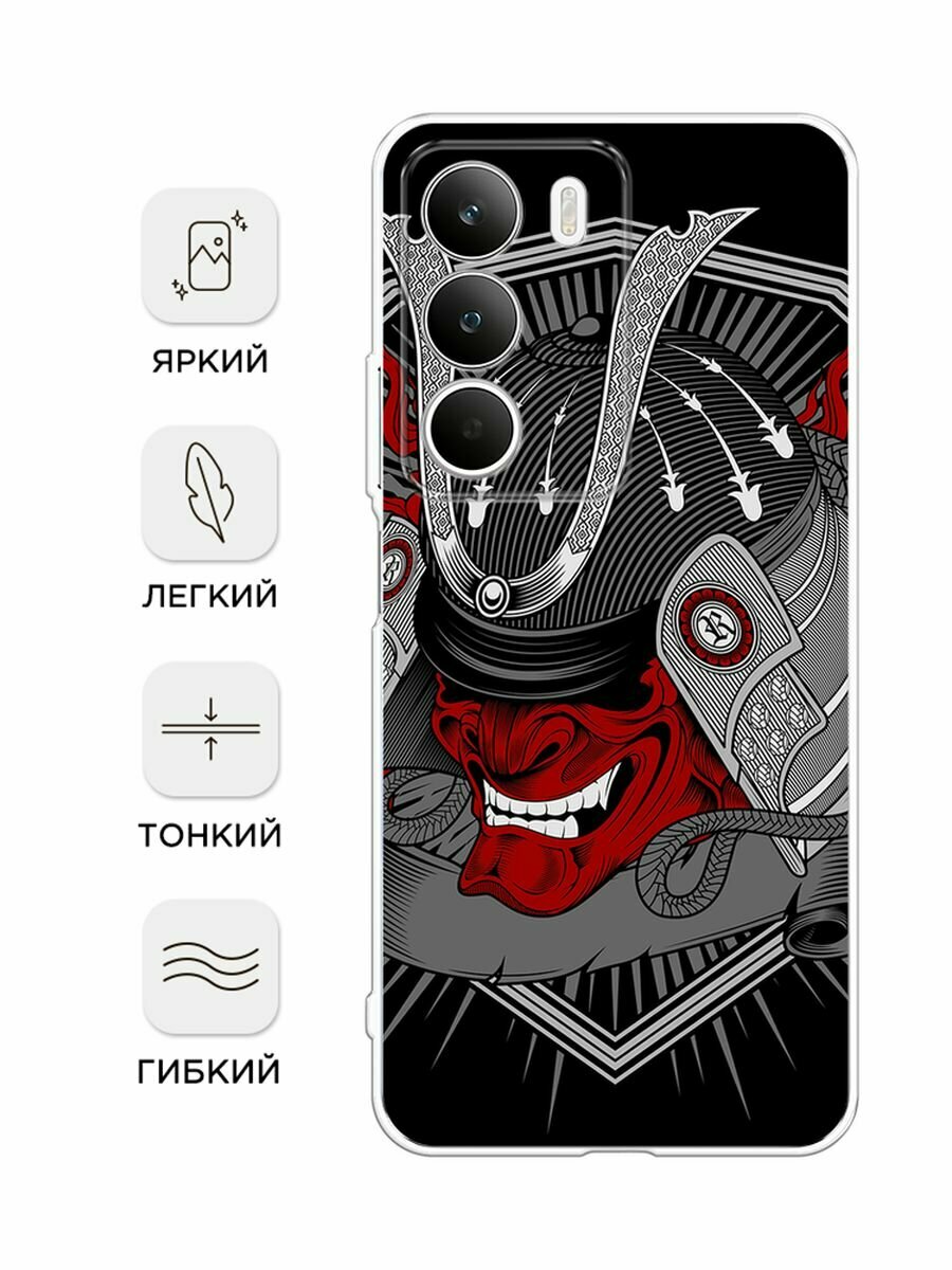 Чехол на Realme C71/P3 Lite 4G / Реалми С71/P3 Лайт 4G с принтом "Красная маска самурая" — фото 1
