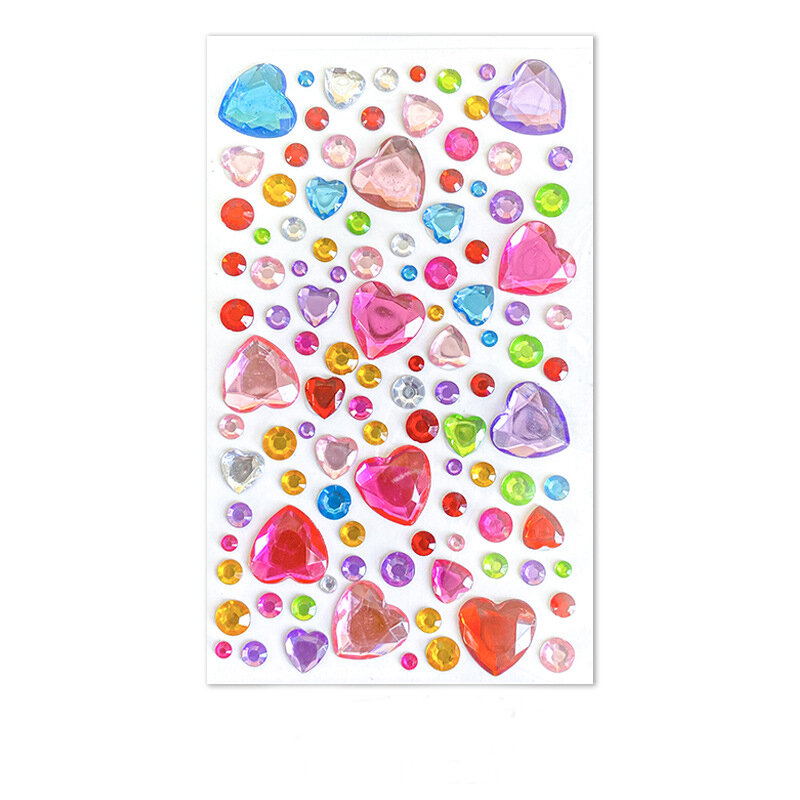 Гем стикеры ринestones, Акрил гемы украшение DIY глиттер декоративные алмазы маленькие стикеры для детей 1шт (9.3×15.8см), самоклеящиеся ринestones, водные алмазные стикеры в большом количестве для украшения и рукоделия, для арт-декораций, чашек, ваз,