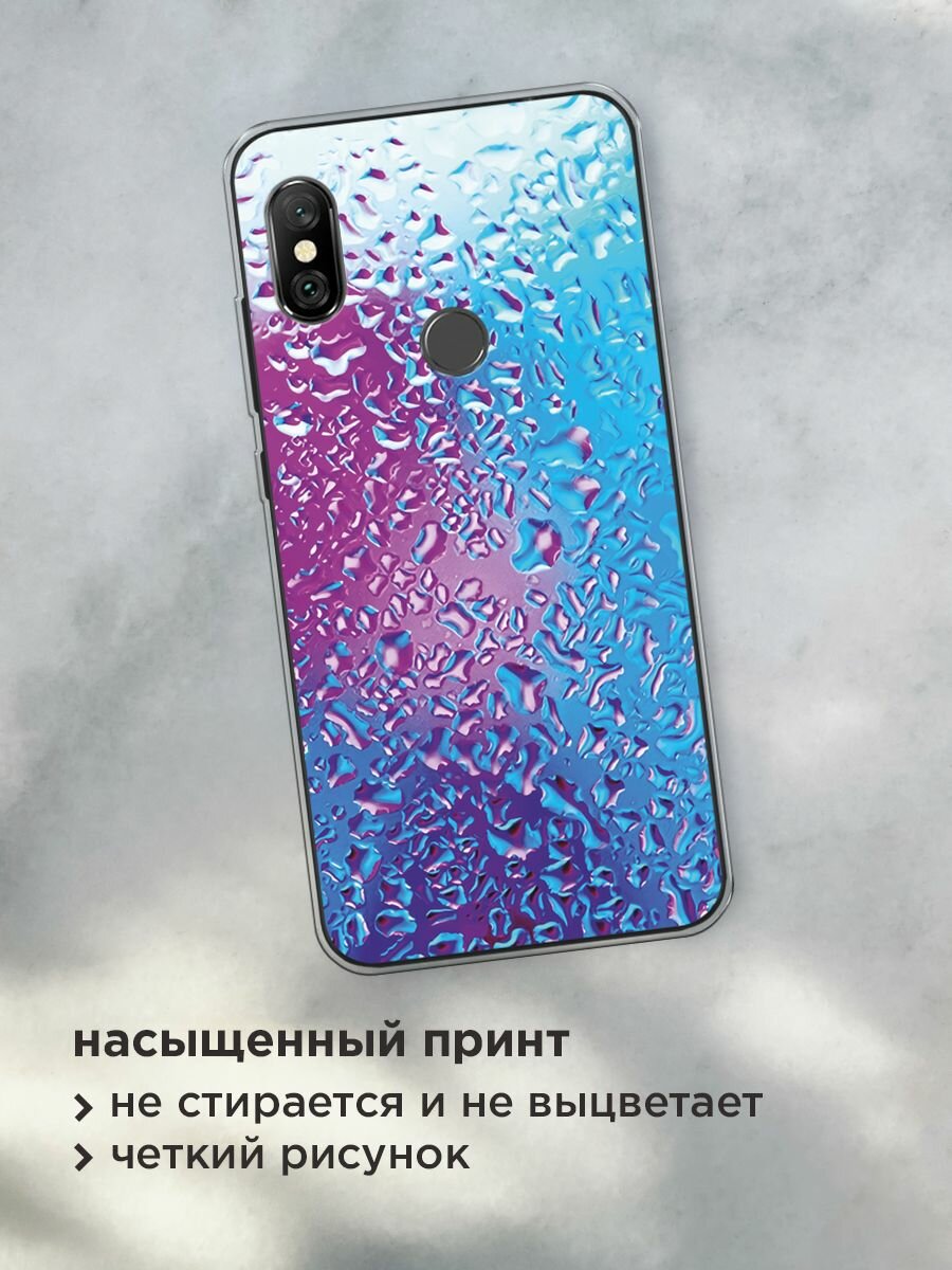 Чехол на Xiaomi Redmi Note 6 Pro / Сяоми Редми Нот 6 Про с принтом "Капли на стекле" — фото 1