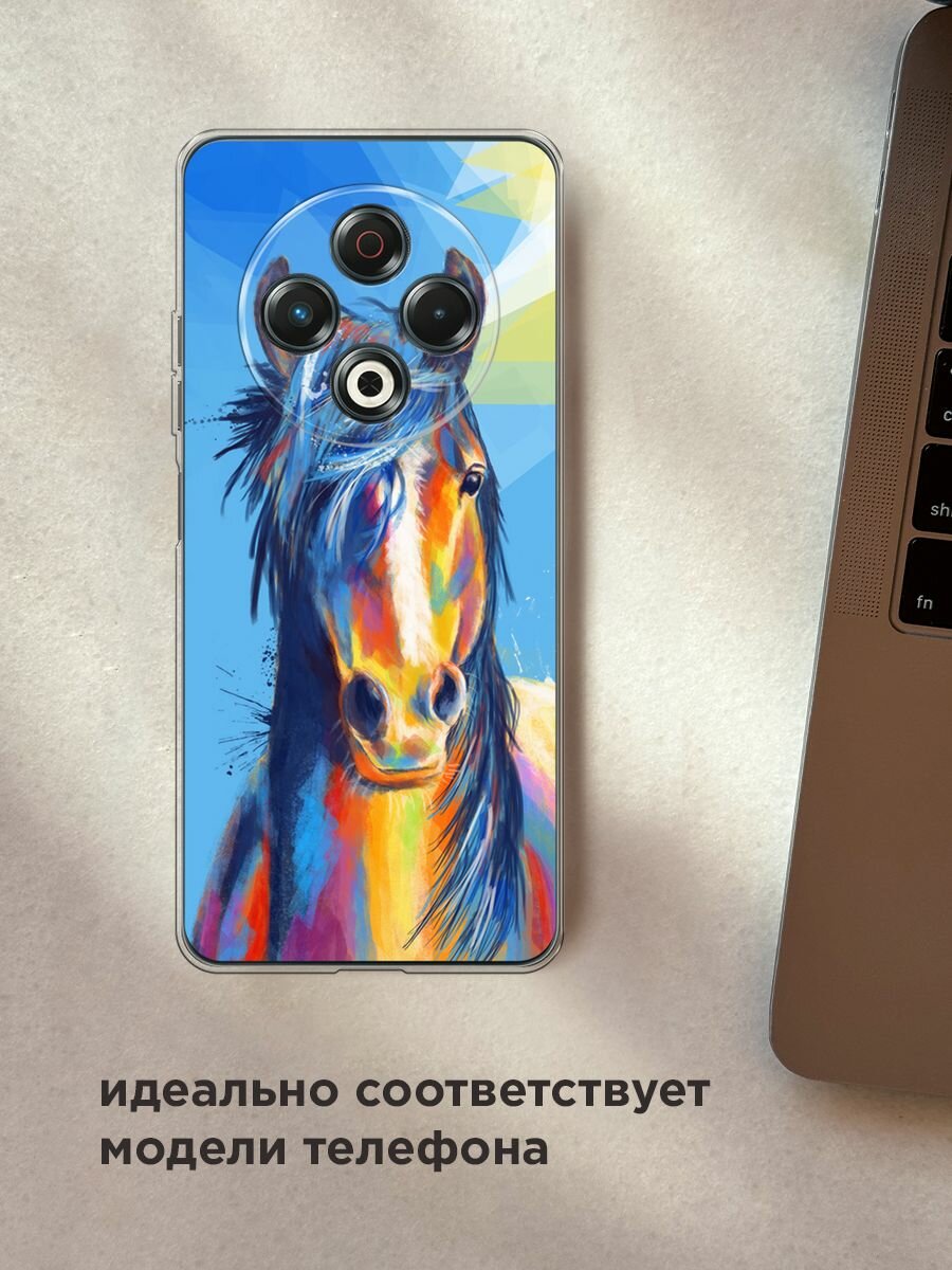 Чехол на Tecno Spark 30 / Текно Спарк 30 с принтом "Лошадь арт 3" — фото 1