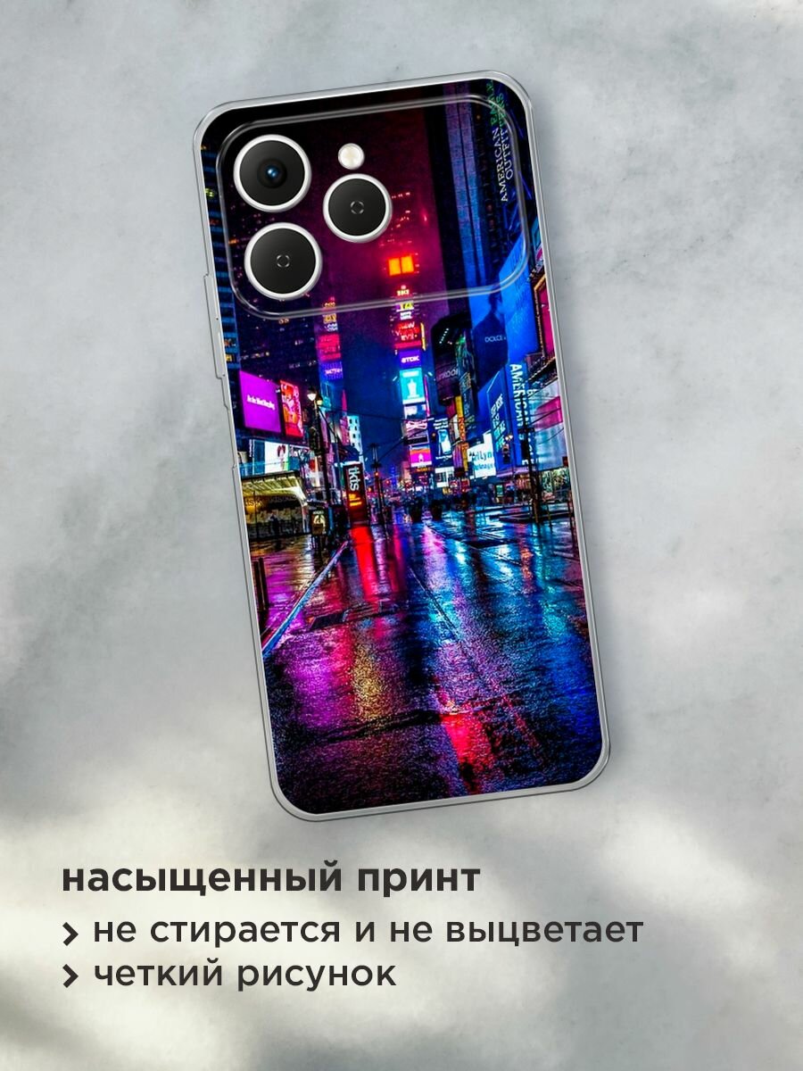 Чехол на Tecno Spark 40 / Текно Спарк 40 с принтом "Фиолетовая улица" — фото 1
