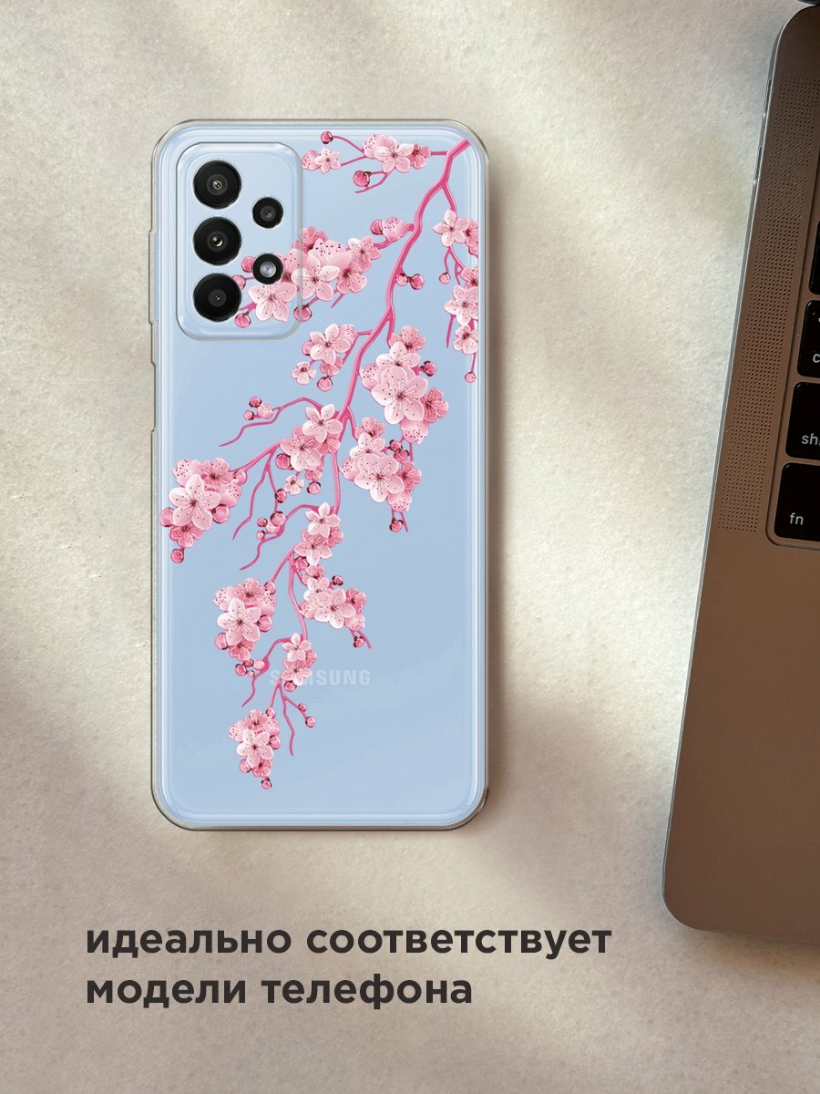 Чехол на Samsung Galaxy A23 / Самсунг Галакси А23 с принтом "Ветка сакуры 2" — фото 1