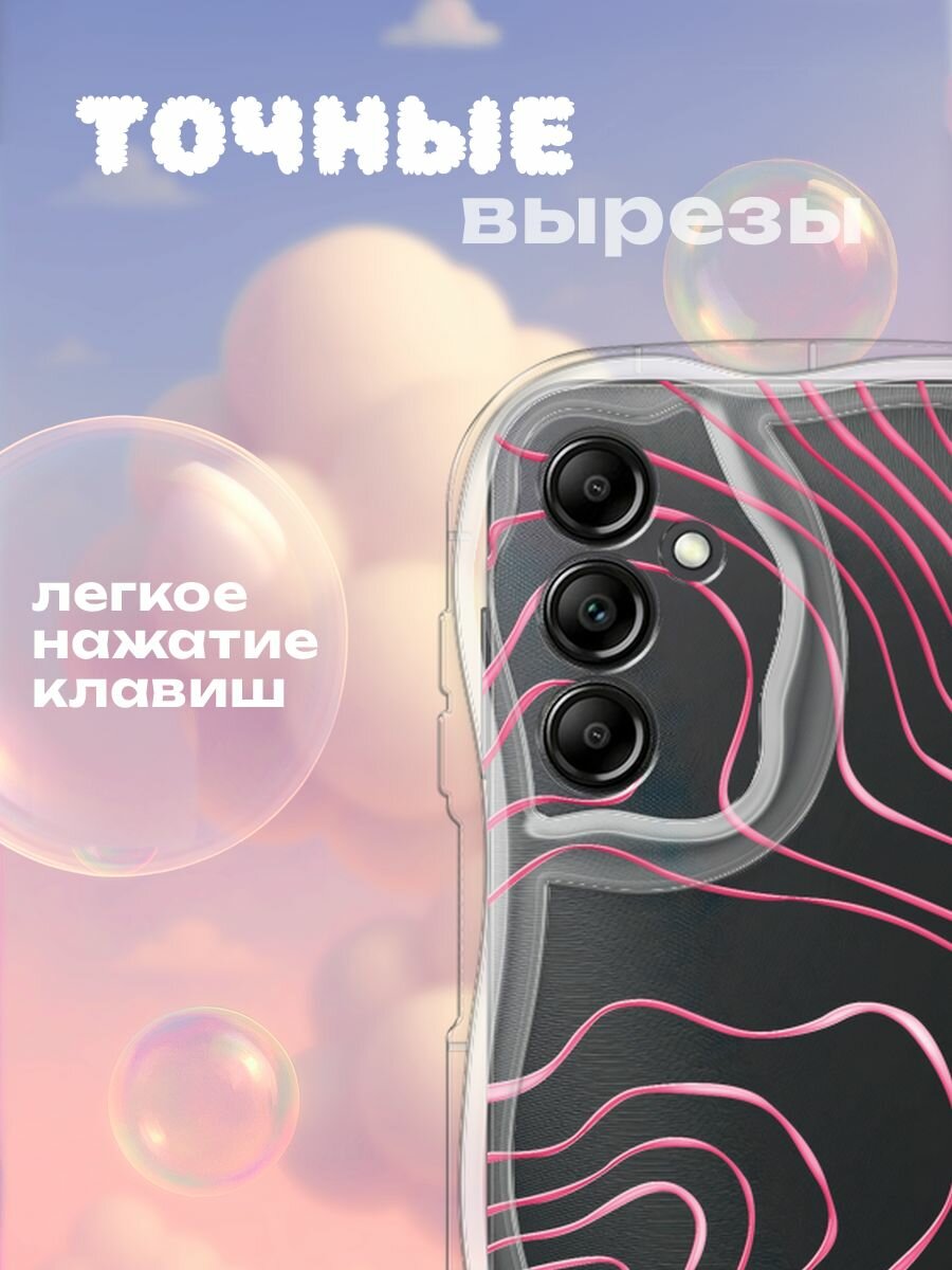Чехол на Samsung Galaxy A15 / Самсунг А15 с принтом Розовые волны — фото 1