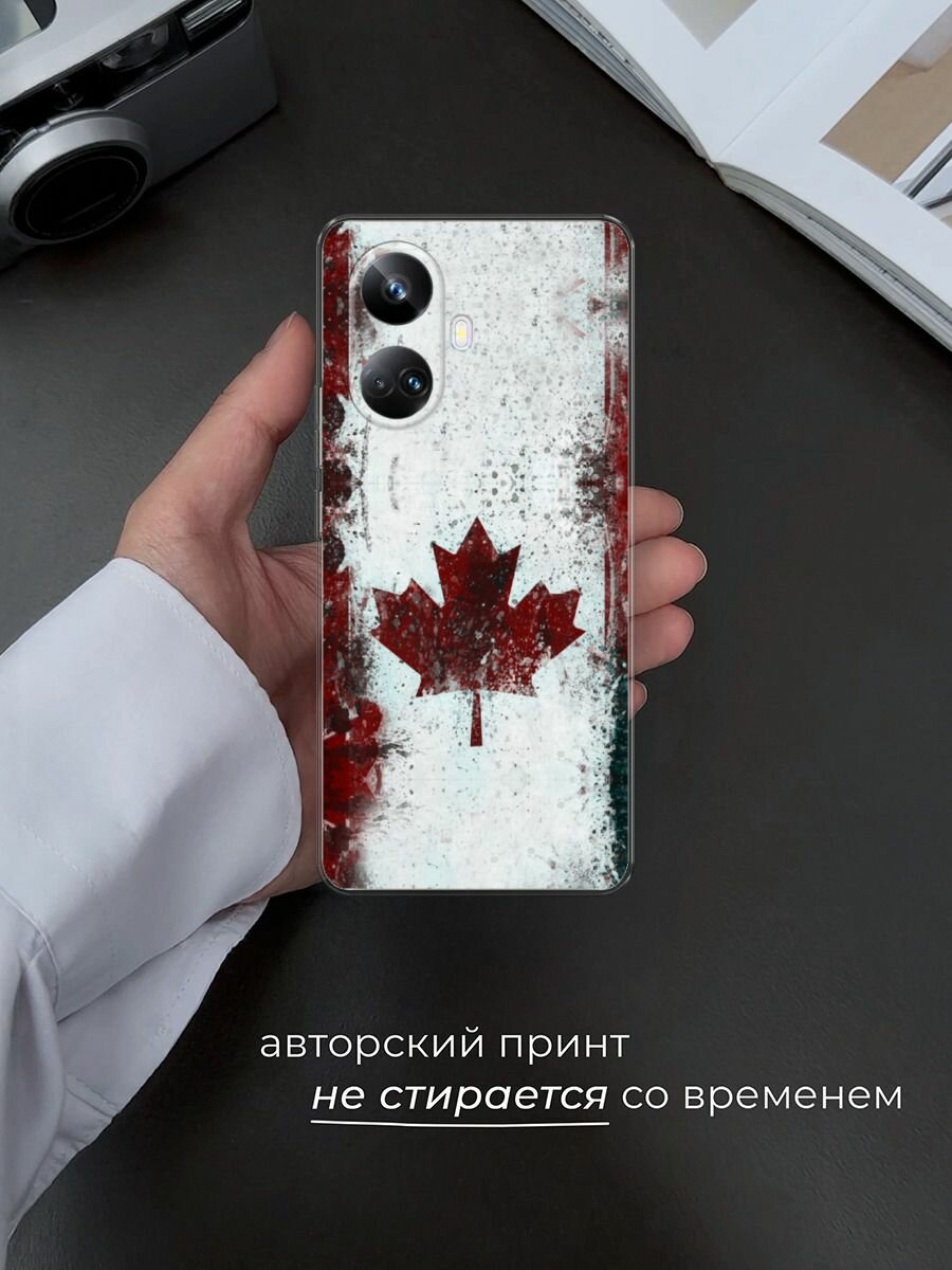 Силиконовый чехол на Realme 10 Pro+ / Реалми 10 Про+ с принтом "Канада" — фото 1