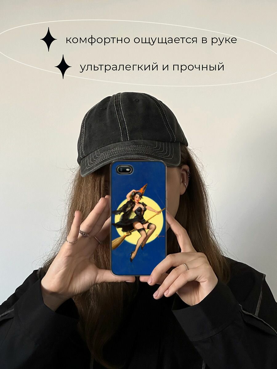Силиконовый чехол на Oppo A1k / Оппо А1к с принтом "Pin-Up Witch" — фото 1