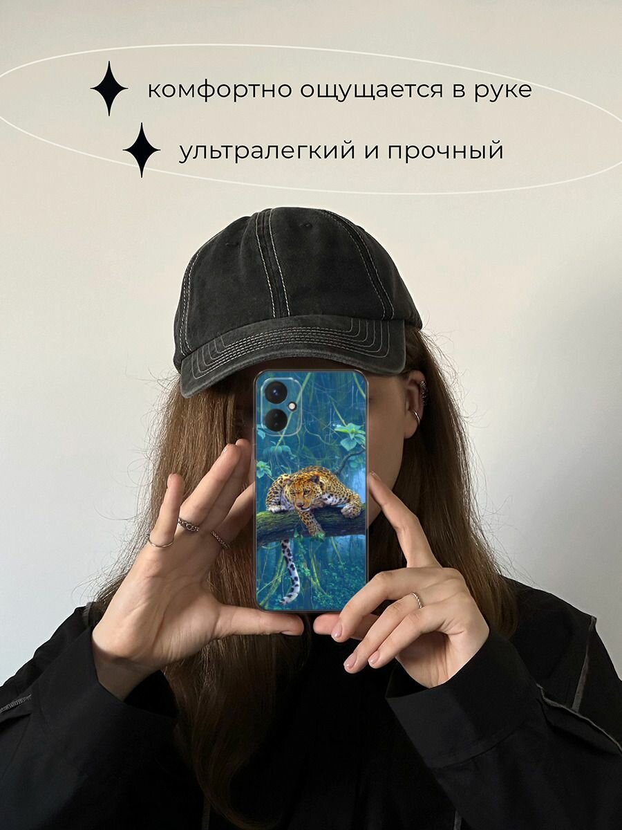 Чехол на Tecno Spark 9 Pro / Техно Спарк 9 Про с принтом "Леопард охотник" — фото 1
