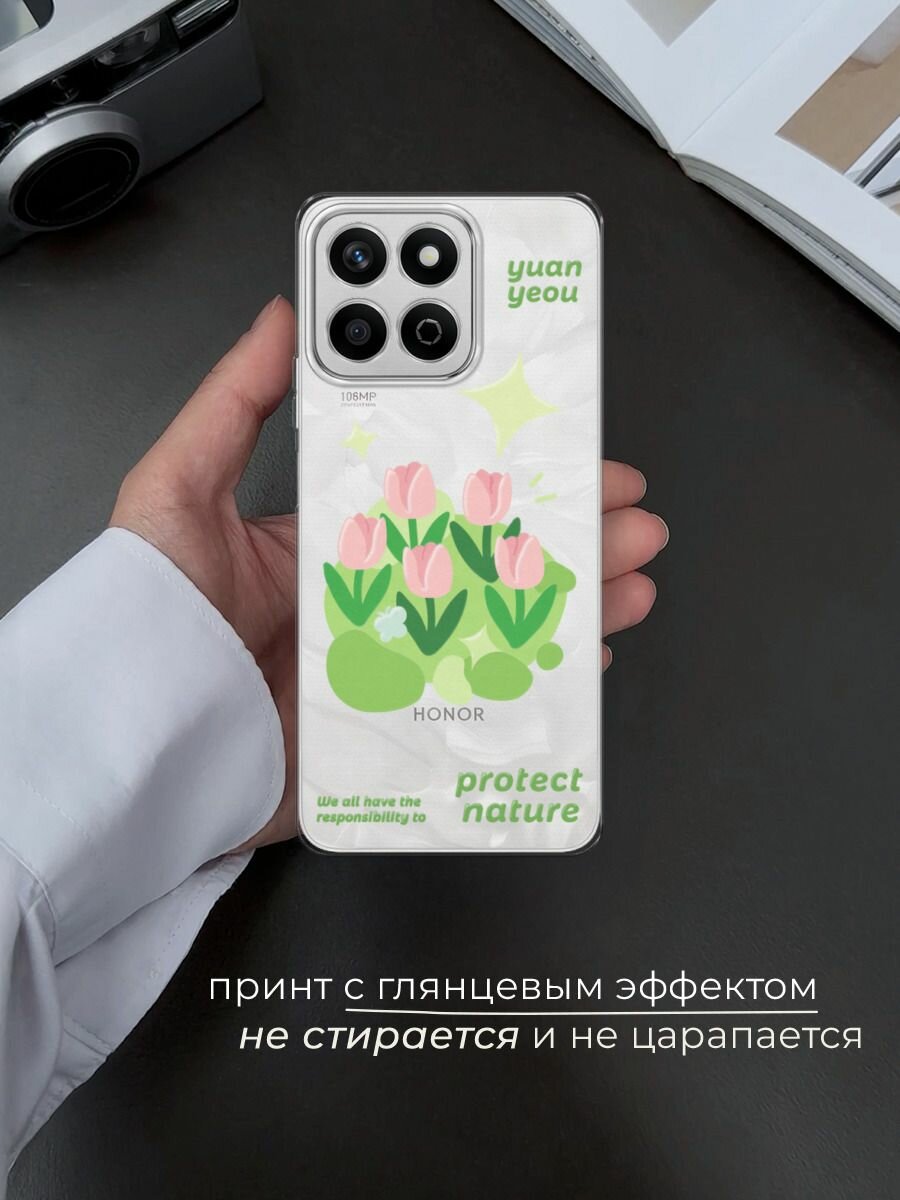 Чехол на Honor X7c / Хонор X7c с принтом "Protect nature" — фото 1