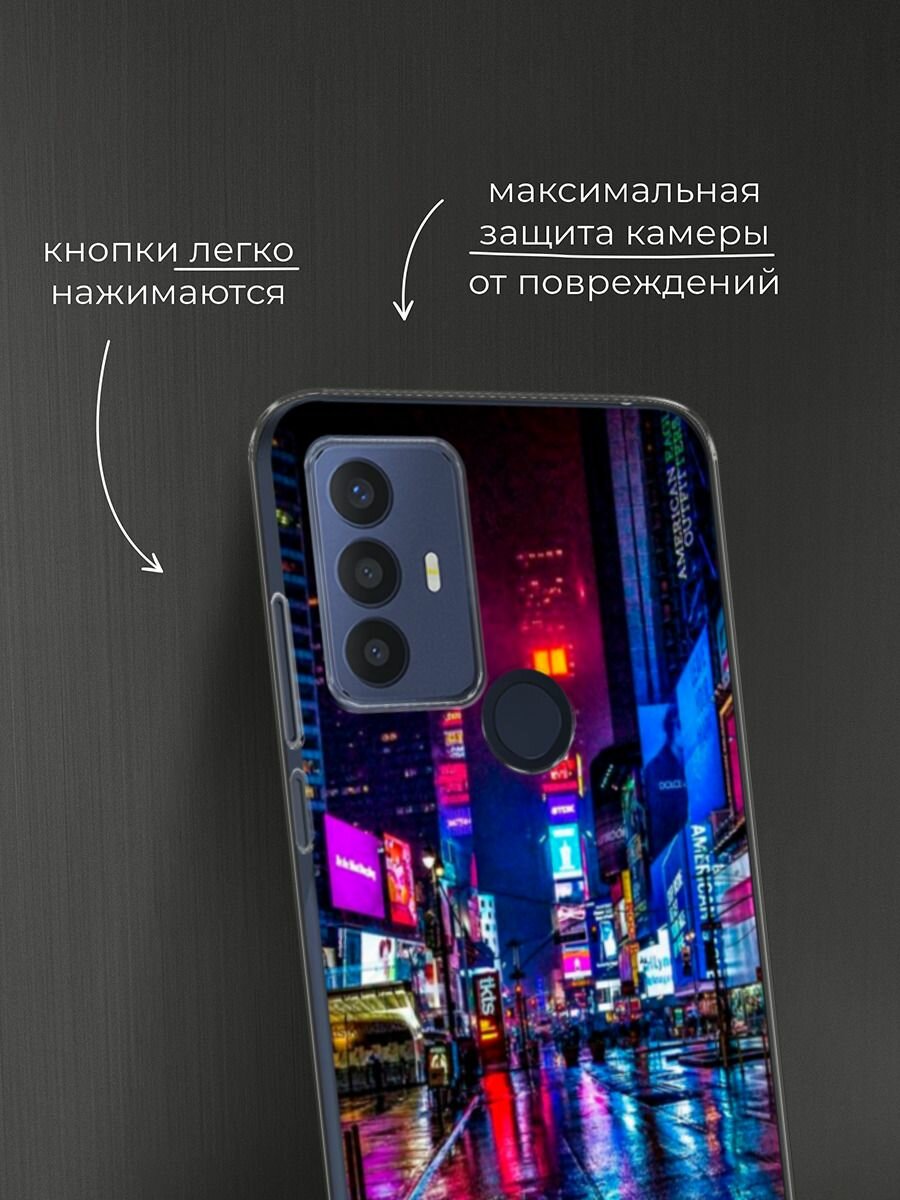 Чехол на TCL 30E/30 SE/305/306 / ТСЛ 30E с принтом "Фиолетовая улица" — фото 1