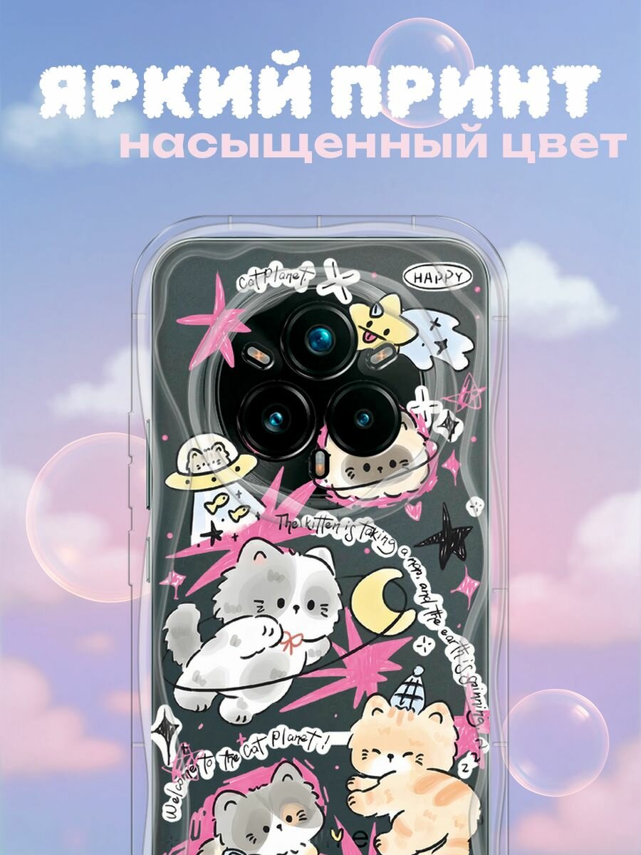 Чехол на Realme 14 Pro / Реалми 14 Про с принтом "Космокотики" — фото 1