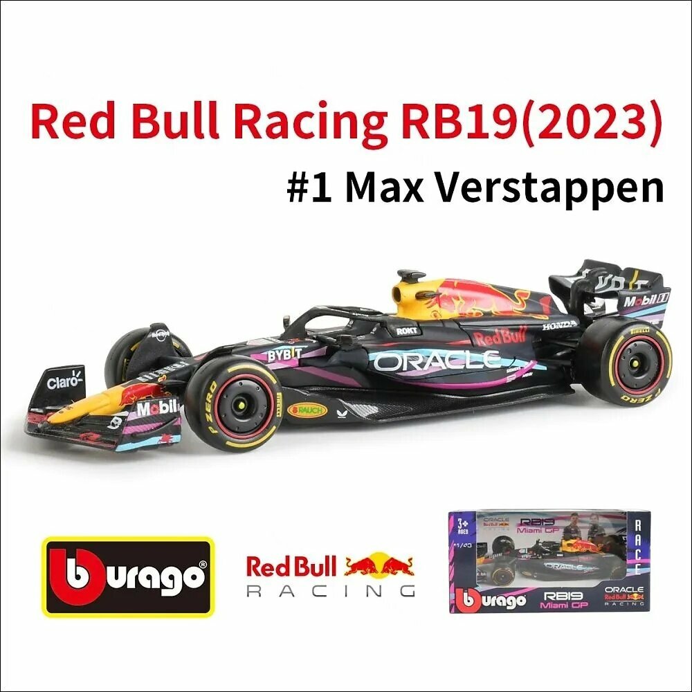 1:43 2023 RB19 Формульный болид Формулы-1, Литые под давлением автомобили, коллекционная модель гоночных игрушек, 1/43