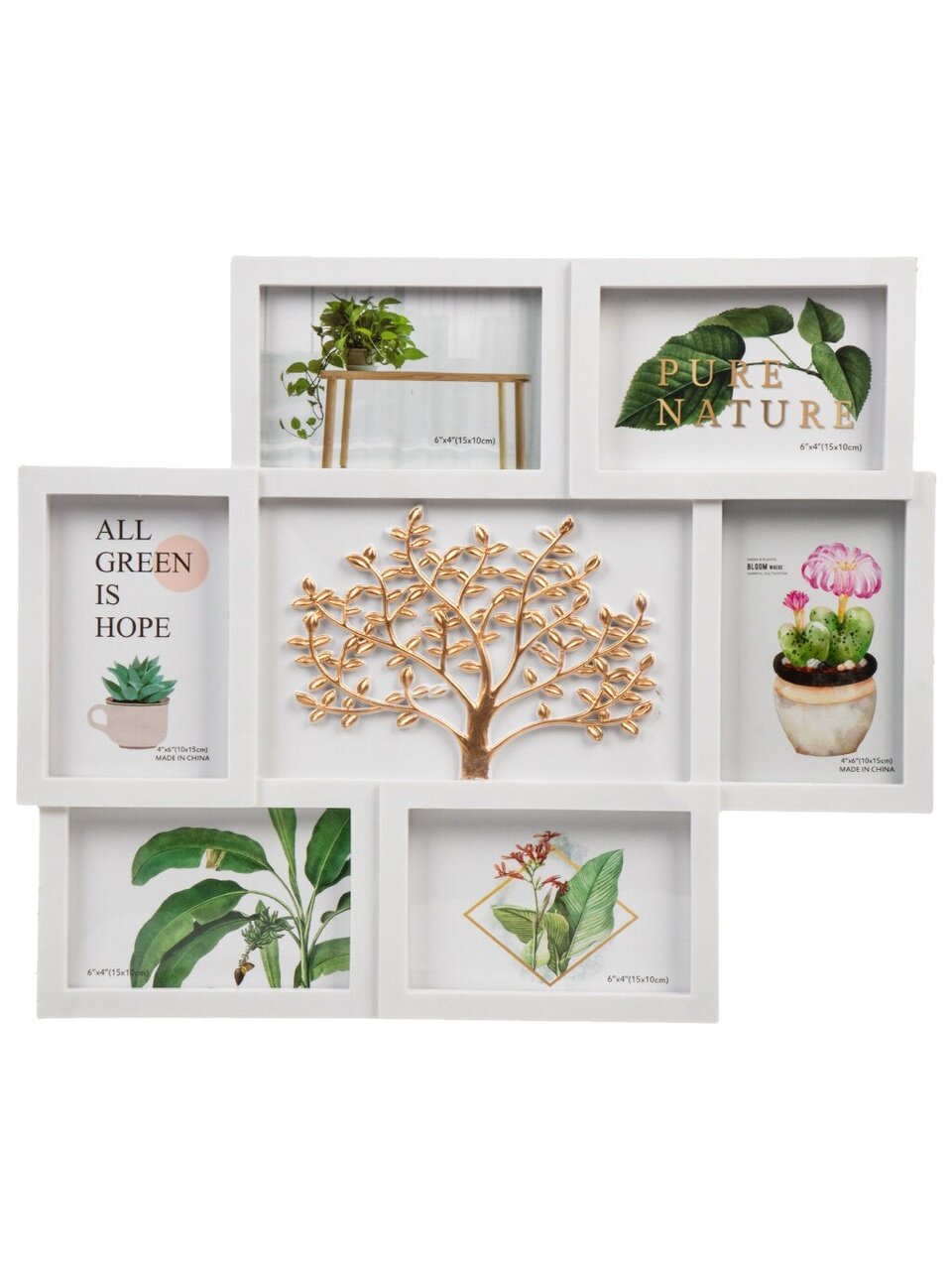 Фоторамка-коллаж на 6 фото, 45х38 см, фото 10х15 см, пластик, Y6-10602