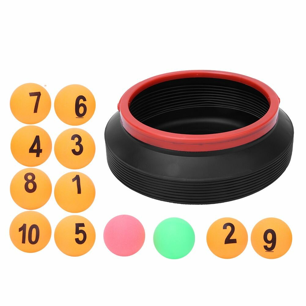 Активный отдых, лотерейные шарики с номерами, декомпрессионная игрушка, мяч для пинг-понга со складным ведром, желтый