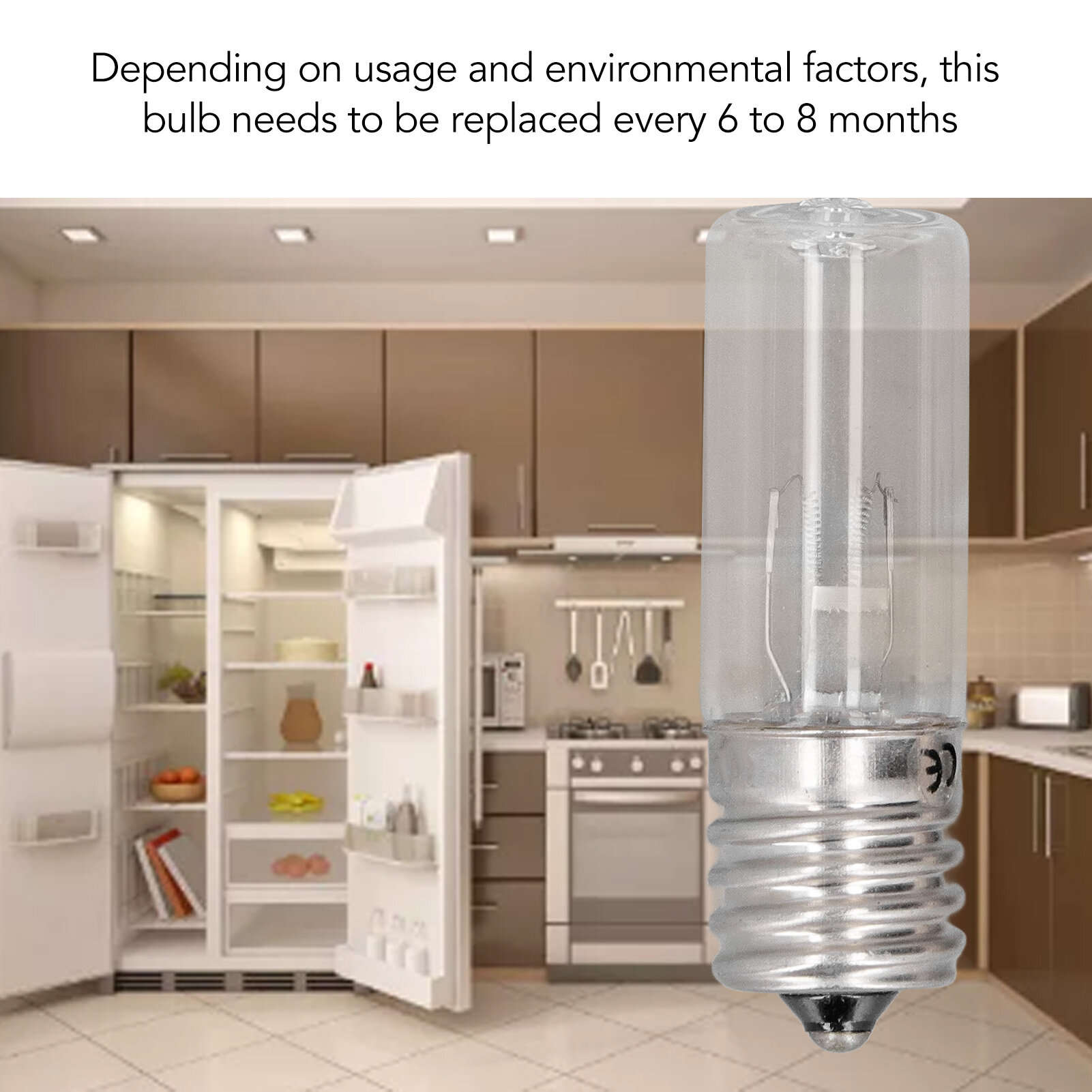2 шт, светильник для шкафа холодильника, дезодорант для удаления клещей, лампа E17, 10 В, 3 Вт, УФ-лампочка