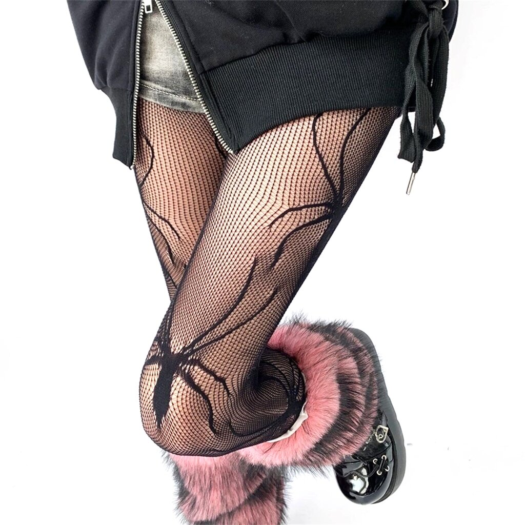 Хэллоуин, колготки в готическом стиле панк, колготки для женщин, чулки в сеточку с рисунком паутины, леггинсы для косплея