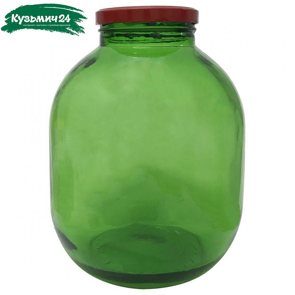 Бутыль стеклянная Винная ТО 110, зеленая, 7 литров, крышка диаметром 110 мм