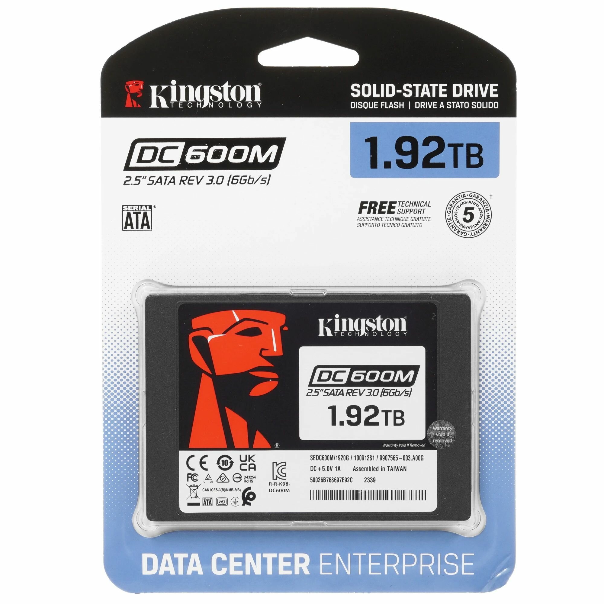 SATA SSD 2.5" диск Kingston DC600M (SEDC600M/1920G) 1,92ТБ
