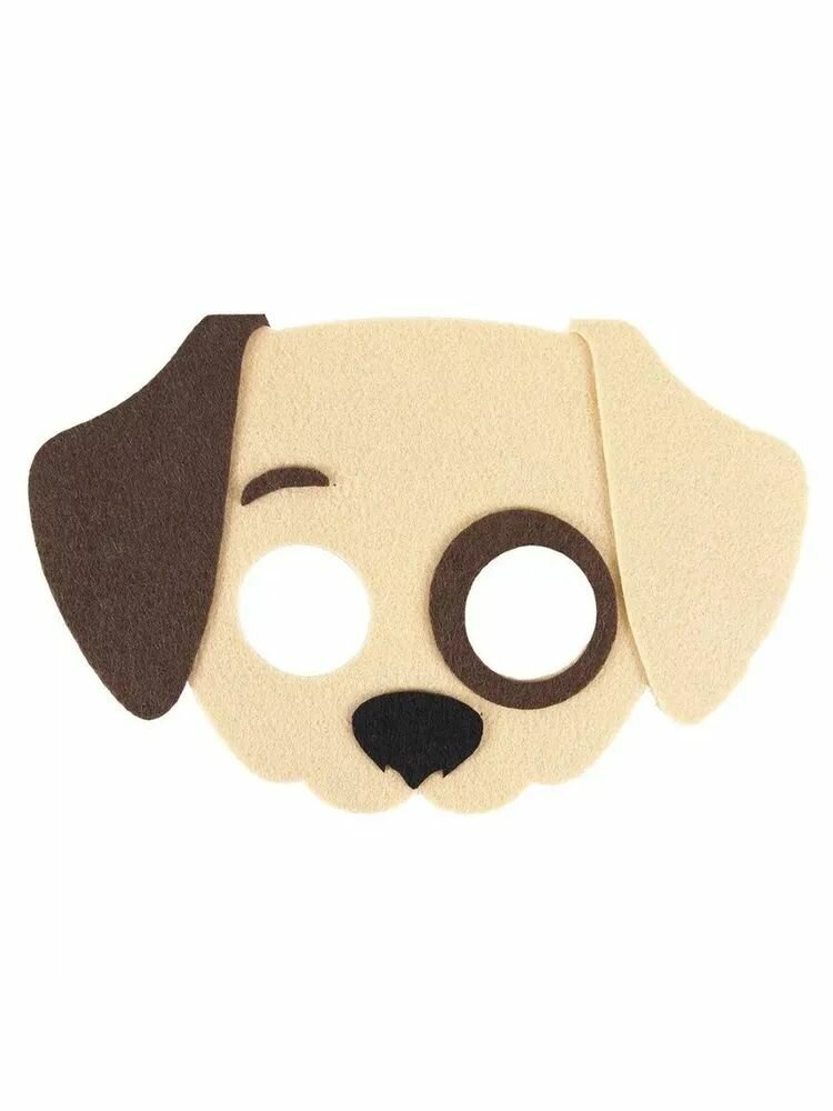 Маска карнавальная фетр Щенок 6230940