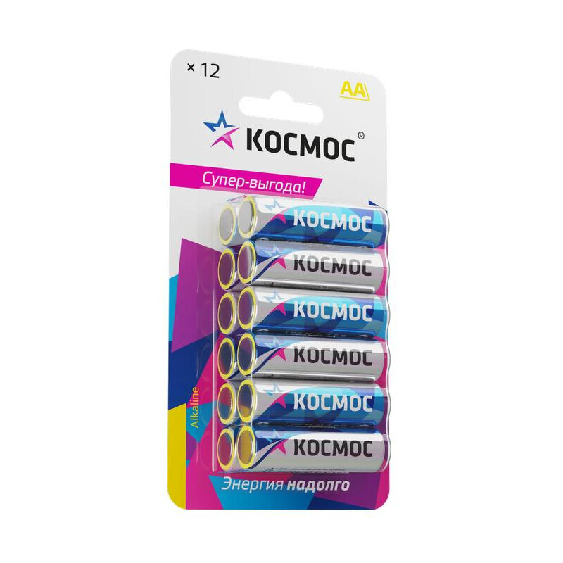 Элемент питания алкалиновый AA/LR6 BP-12 (блист.12шт), космос KOCLR6BL12 (12 шт.)