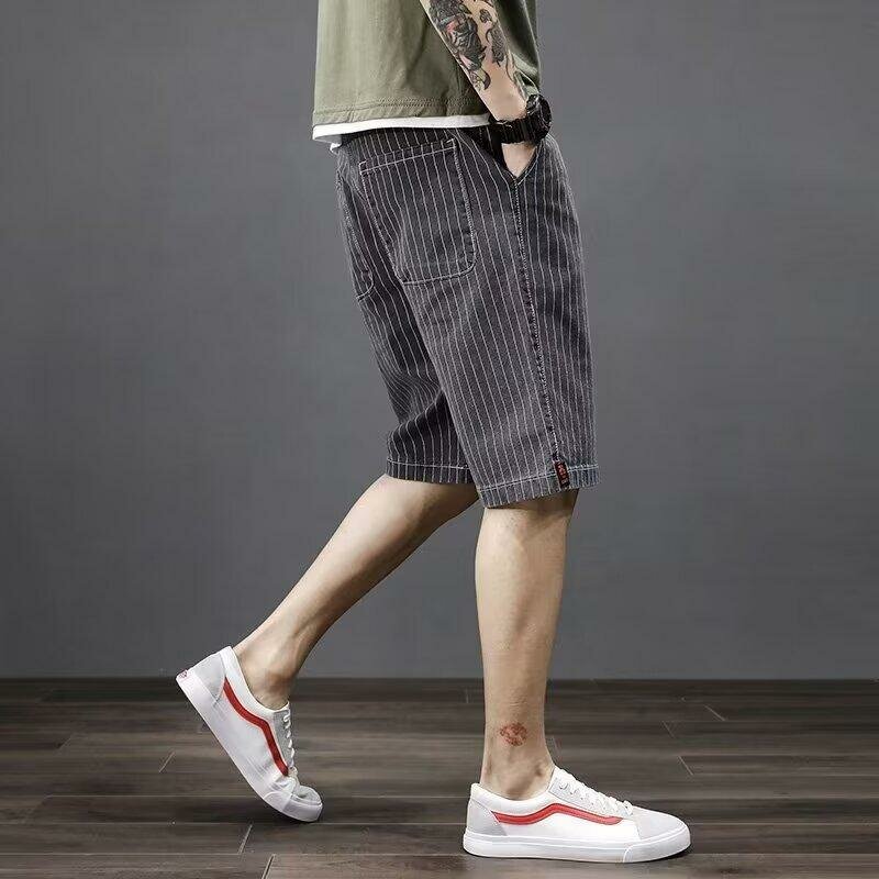 MON Мужские Джинсы Лето Гонконг Стиль Слим Хип-Хоп Высокий Улица Деним, Размер_3XL