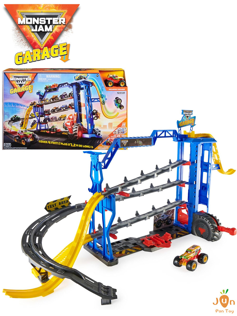 Monster Jam Garage Playset / Детский игровой набор Монстер Джем с машинками и интерактивными функциями, отлично подходит в качестве подарка на день рождения
