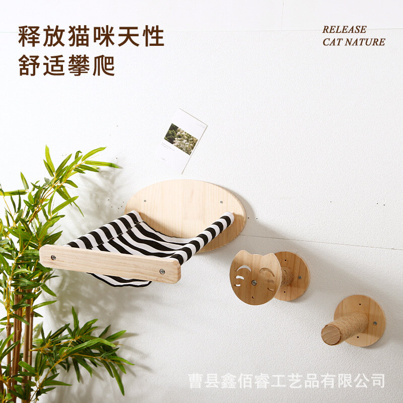 Трансграничная деревянная стойка для скалолазания для кошек Настенное кошачье гнездо Деревянная колонна для кошачьих