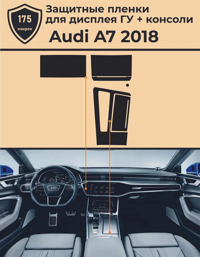 Audi A7/Защитные пленки для дисплея ГУ+консоли