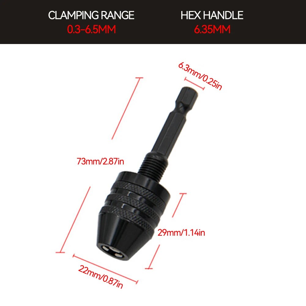 Мини патрон для дрели 0,3-6,5 мм 0.3-6.5mm Black
