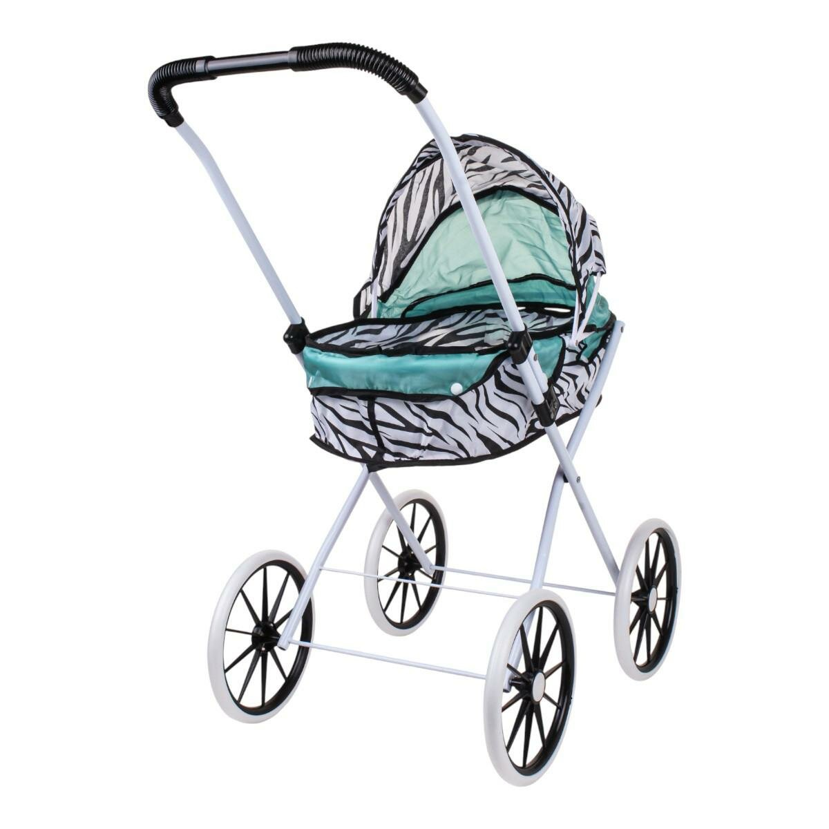 Коляска для куклы лежачая с сумкой, серия "Baby Game", зебровый принт, 63х36х72см