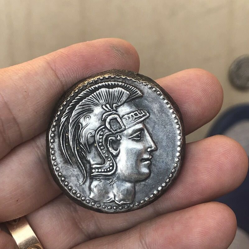 Тетрадрахма 165-42 гг. до н. э. Античная монета Афины "Голова Афины в шлеме - Сова на амфоре"