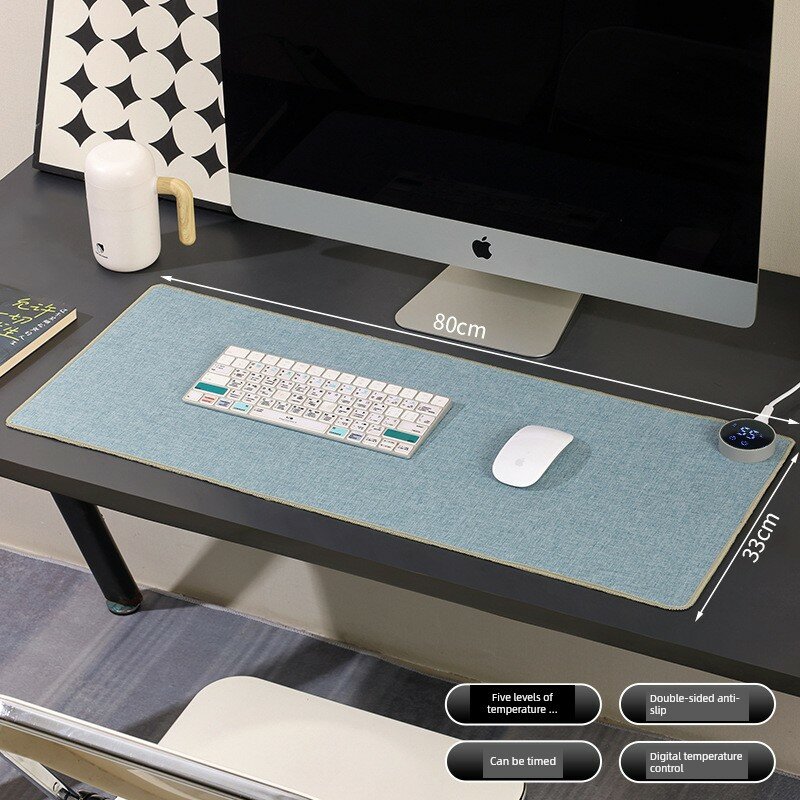 Льняной коврик с подогревом для мыши, обучающий коврик с подогревом для стола, универсальный офисный компьютерный