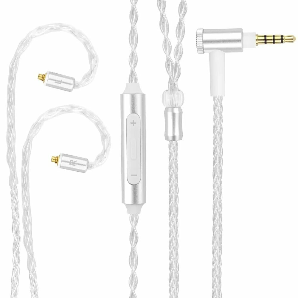 Замена кабеля MMCX SE215 с микрофоном и регулятором громкости, совместимый с Shure SE315/SE846/SE535/SE425 UE900 KSE1500, JV