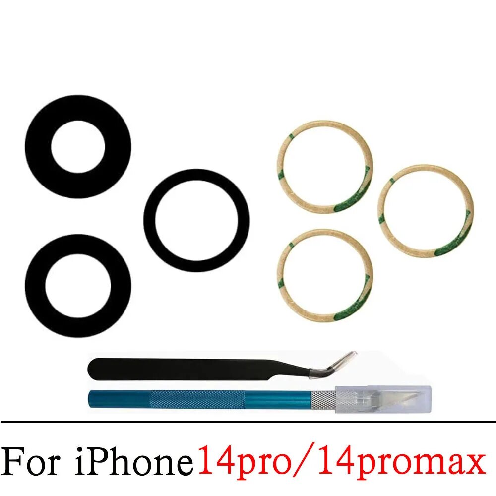 Стекло задней камеры для iPhone 11, 12, 13, 14, 15 Plus, объектив задней камеры MIni Pro Max с клеем и съемными инструментами, замена